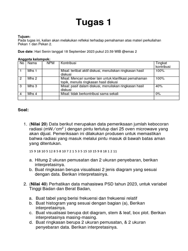 Rev Tugas 1 PSD Kirim 1 | PDF
