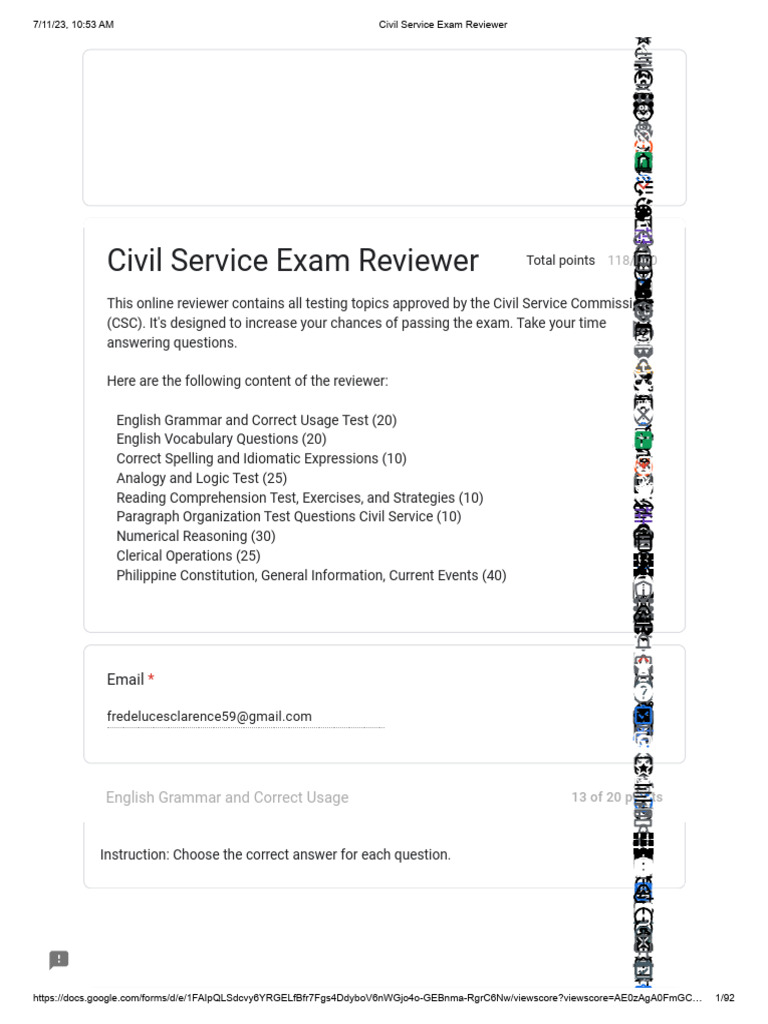 Civil Service Exam Reviewer Professional Result | PDF | Malaysia ...