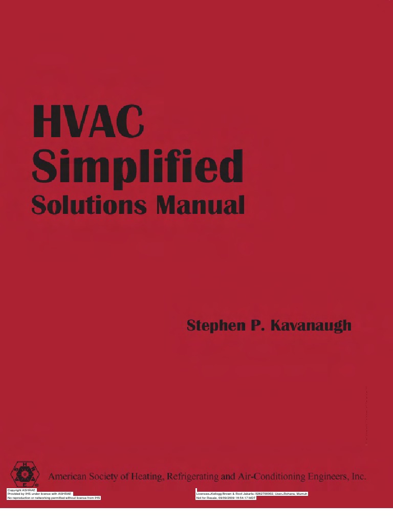 HVAC Simplified Solution Manual | PDF | Hvac | Air Conditioning