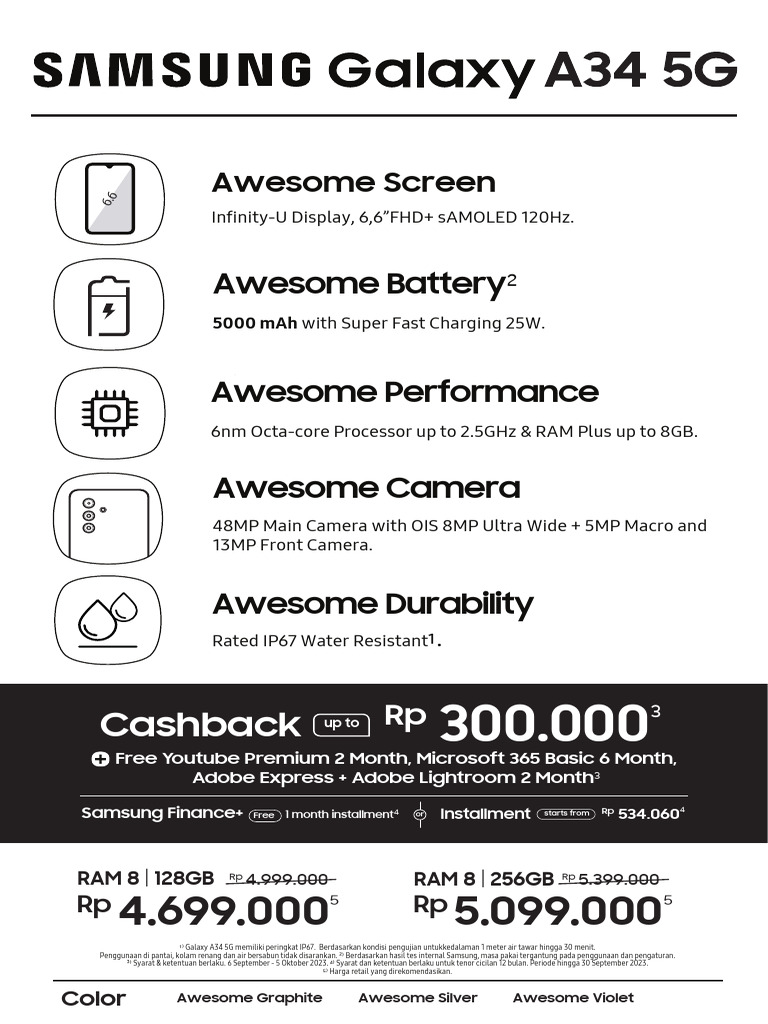 Spec Card A34 5G September-1 | PDF