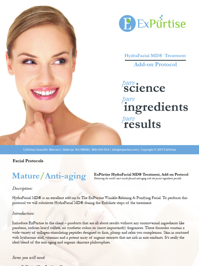 HydraFacial MD®Treatment Facial Protocol 2017 | PDF | Self-Improvement
