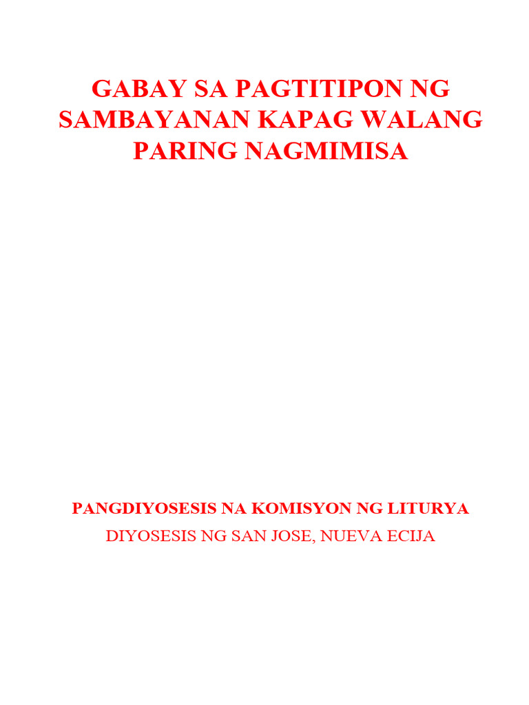 Gabay Sa Pagtitipon NG Sambayanan Kapag Walang Paring Nagmimisa | PDF