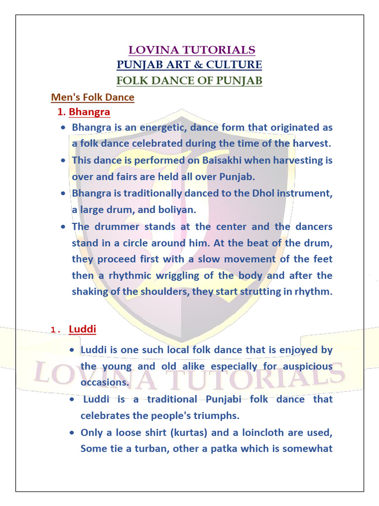 Folk Dances of Punjab: A Guide | PDF