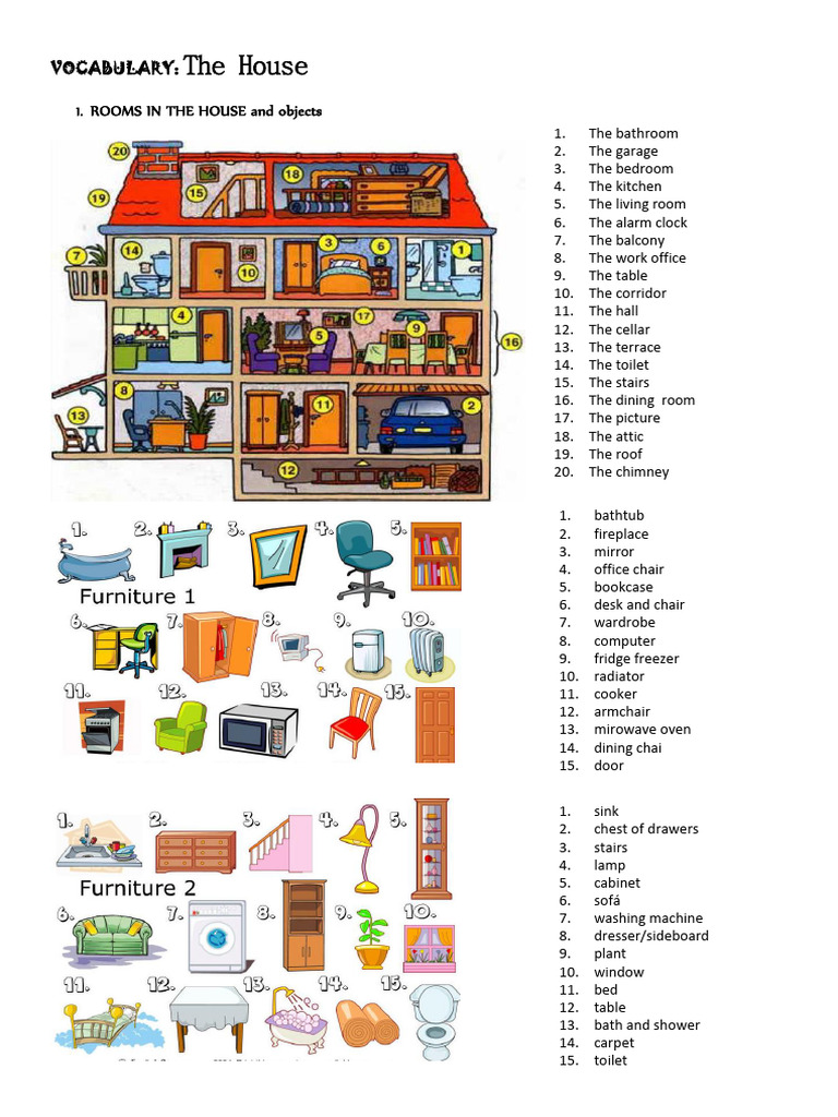 House Prepositions | PDF | Bedroom | Decorative Arts