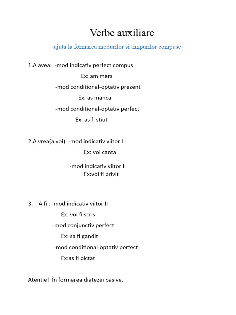 Verbe Auxiliare | PDF