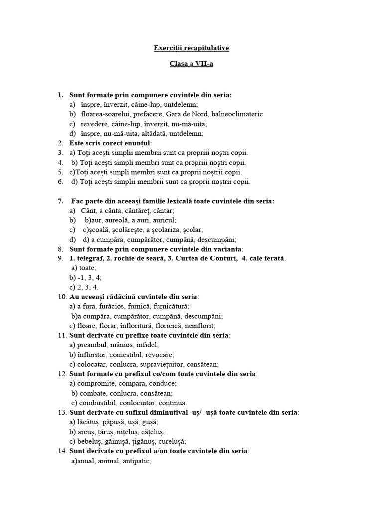 1 Exercitii Recapitulative 2 | PDF