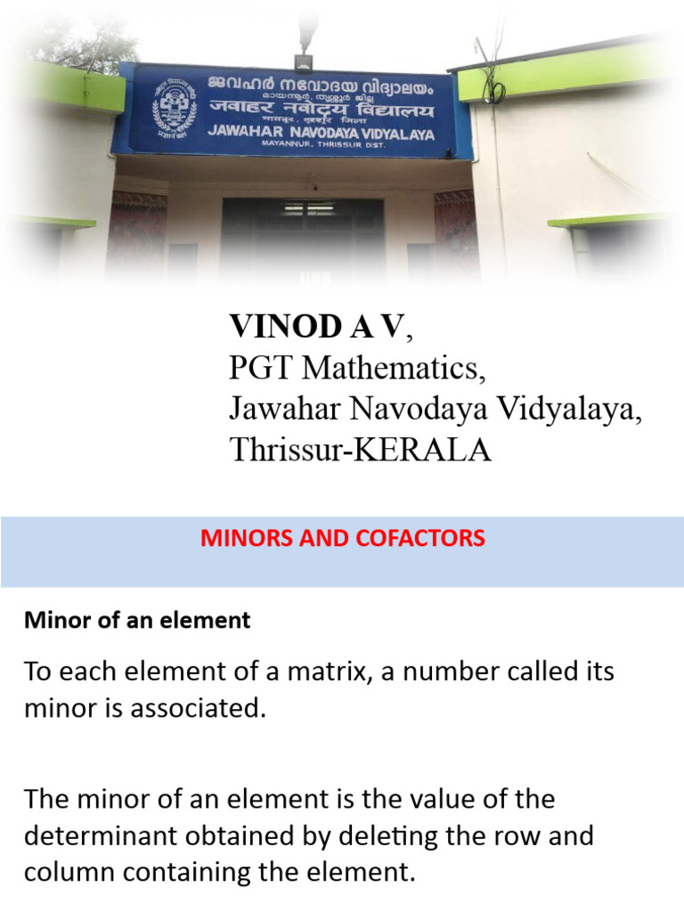 3.minors, Cofactors and Inverse of Matrix | PDF