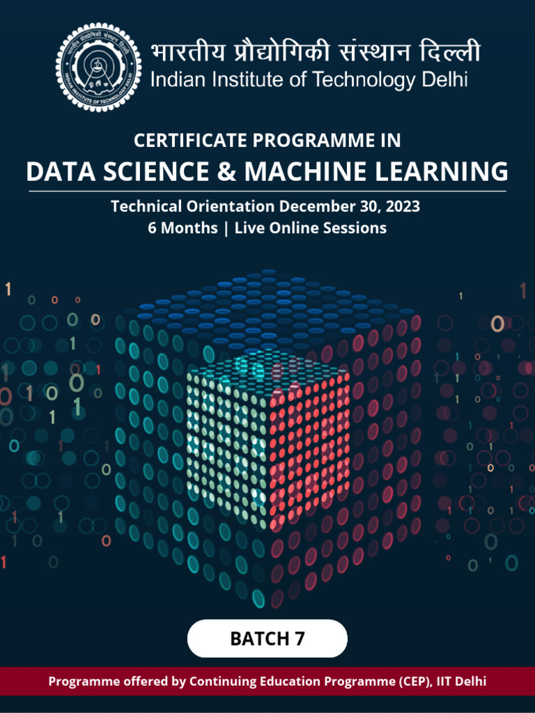 Brochure IITD DSML B7 | Download Free PDF | Machine Learning Brochure IITD DSML B7 | Download Free PDF | Machine Learning