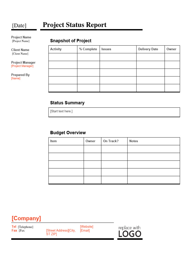 Status Report Template 12 | PDF | Computers