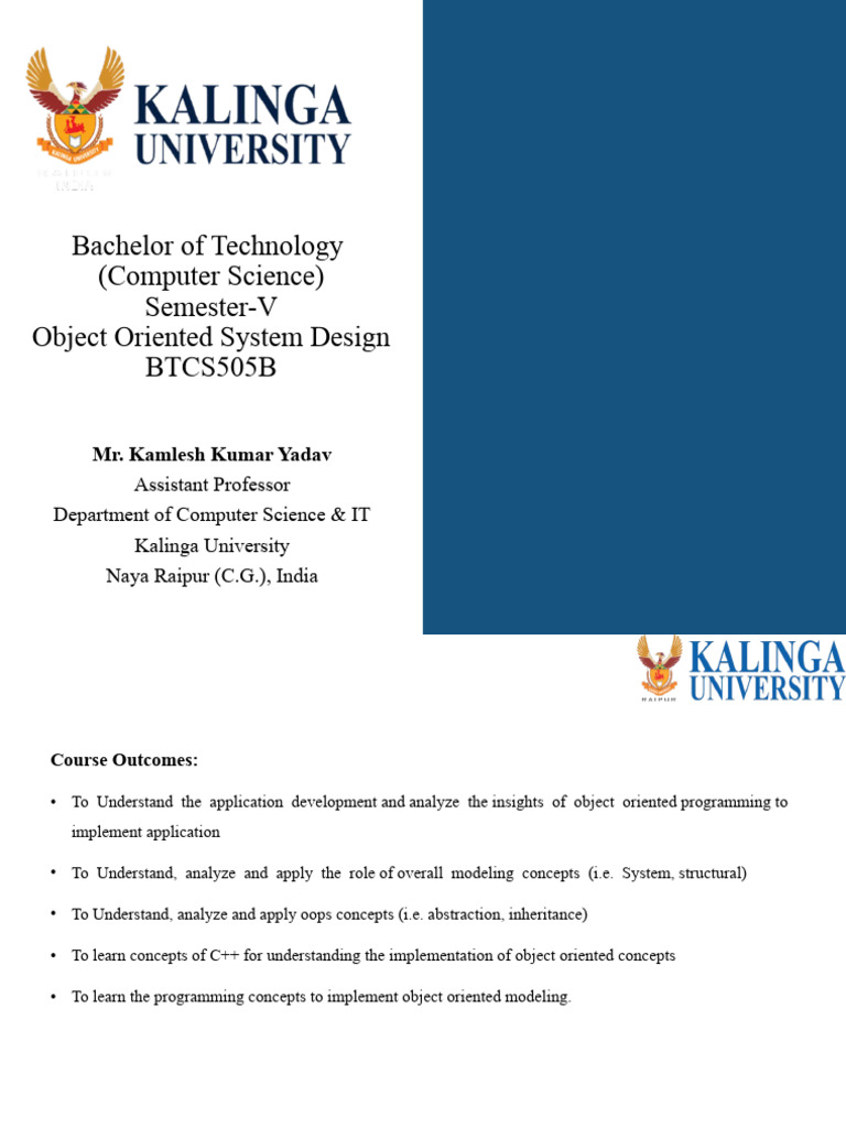 OOSD BTCS505B PPT Unit 1 | PDF