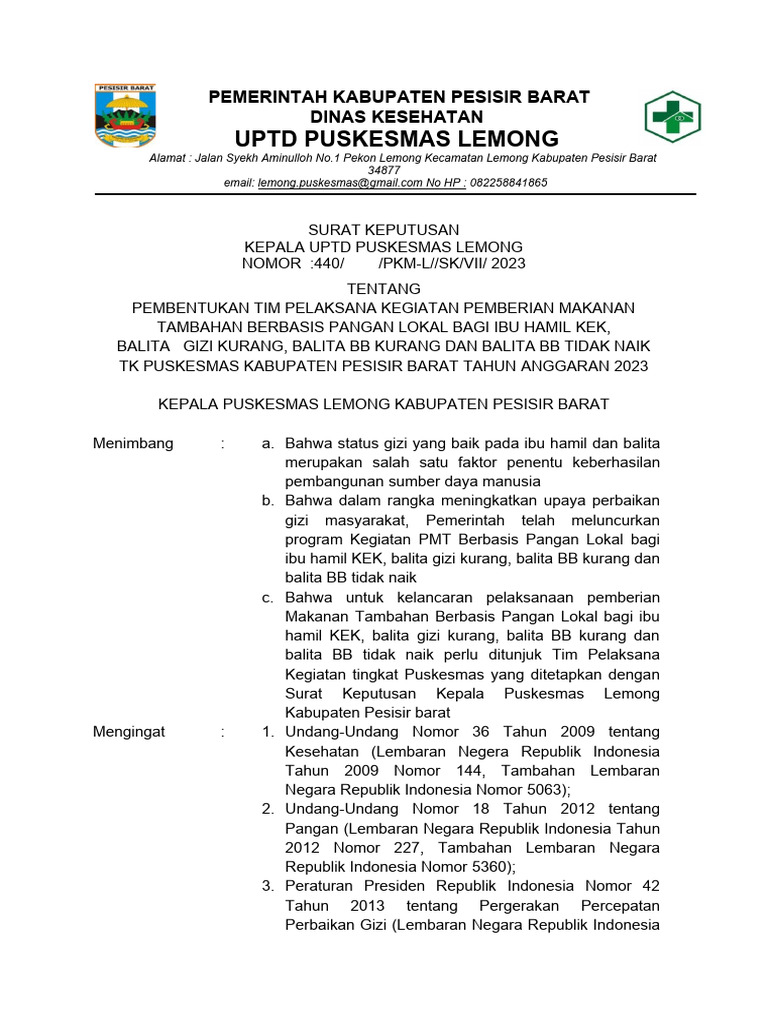 SK Tim Contoh | PDF