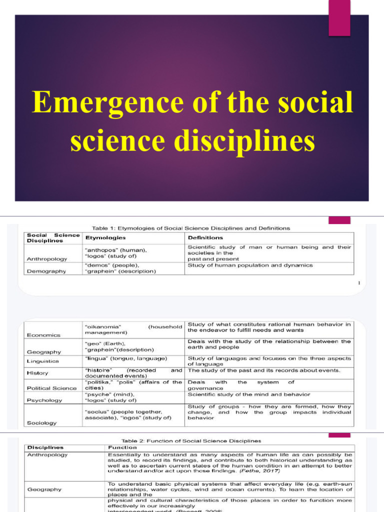 The Different Social Science Disciplines | PDF