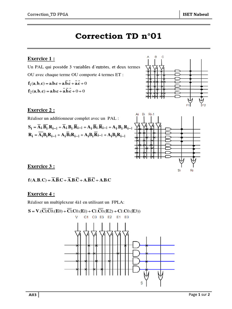 TD 01 FPGA Correction | PDF