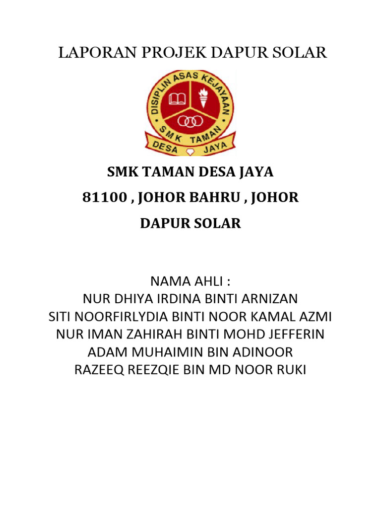 Dapur Solar: Inovasi Tenaga Terbarukan | PDF