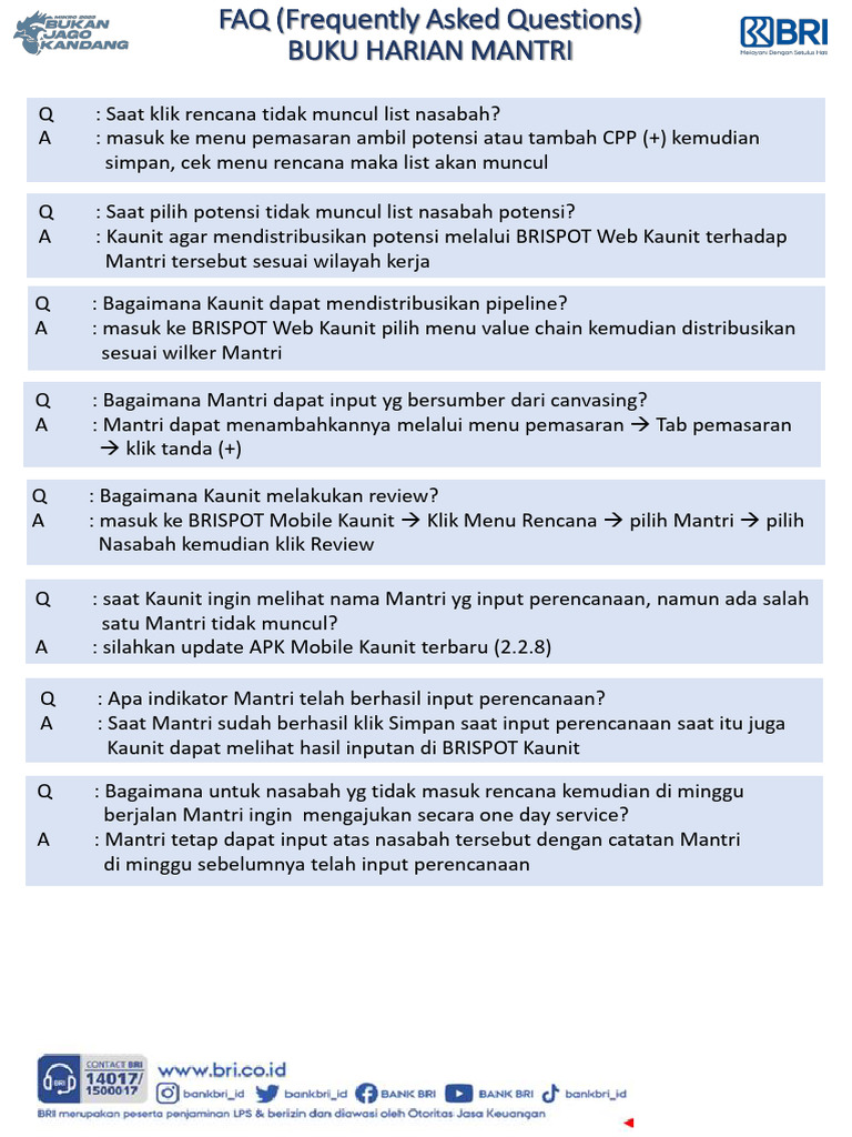 Panduan BRISPOT untuk Mantri | PDF | Bisnis | Pengelolaan Keuangan & Uang