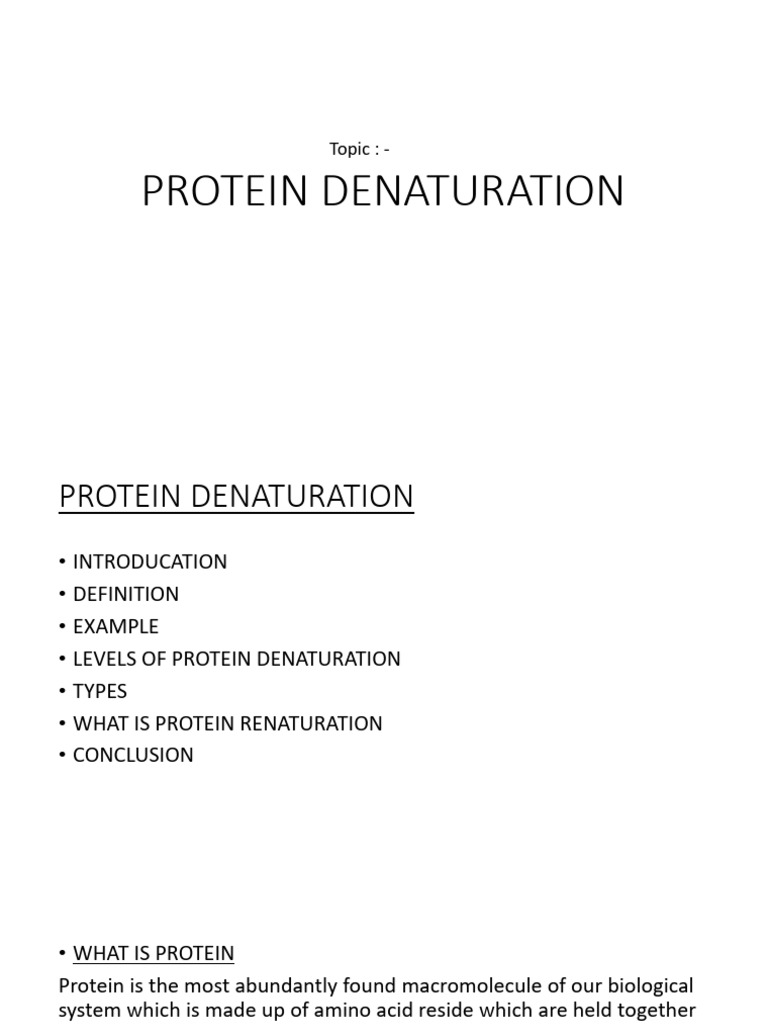 Presentation of Protein Denaturation | PDF