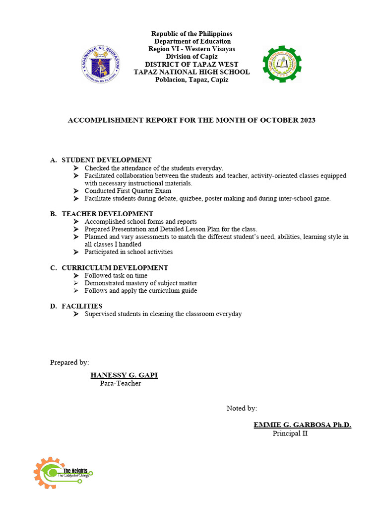 Accomplishment Report On May 2023 | PDF