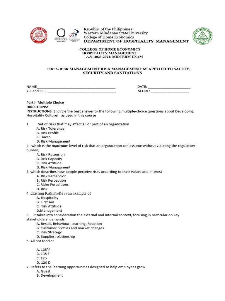 THC 2 Midterm Exam | PDF
