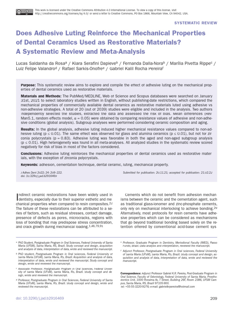 Adhesive Luting's Impact on Dental Ceramics | PDF | Technology ...