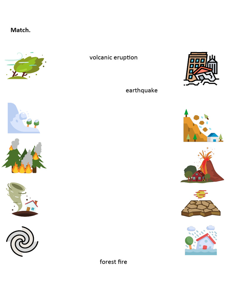 Natural Disasters Matching Worksheet | PDF