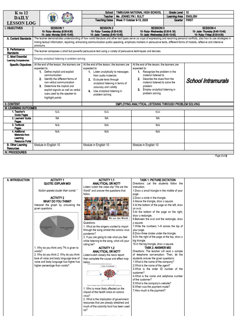 DLL 10 Q1 Week7 | PDF
