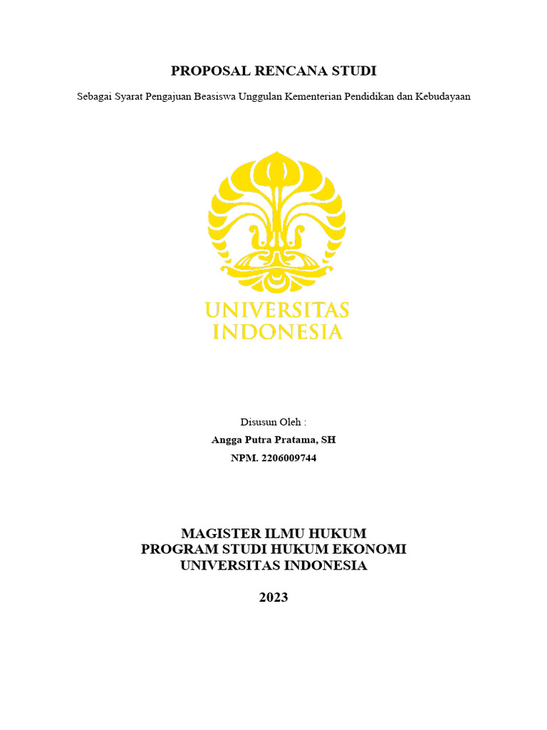 Rencana Proposal Studi FHUI | PDF