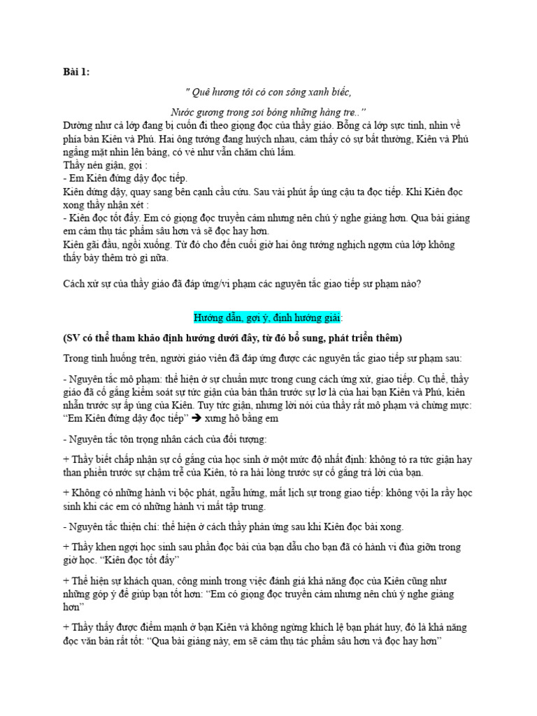 HƯỚNG DẪN GIẢI BÀI TẬP GTSP | PDF