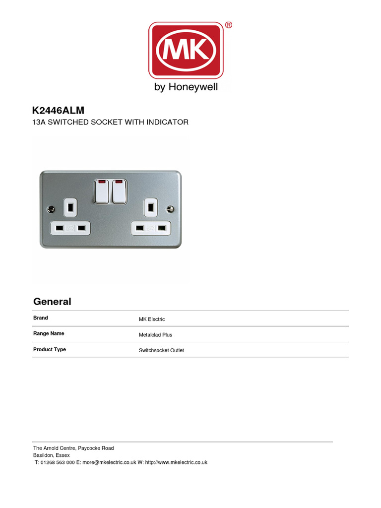 MK Electric - K2446ALM Datasheet 2022-04-04-161337 | PDF