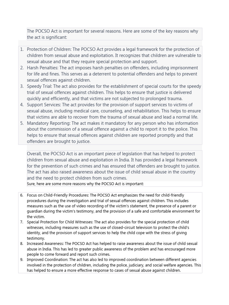 The POCSO Act | PDF | Sexual Assault | Assault