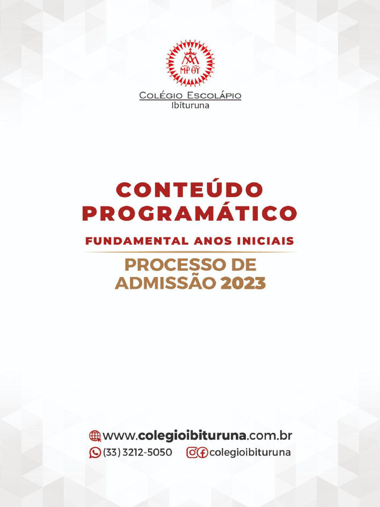 Conteúdo Programatico Ensino Fundamental Anos Iniciais | PDF ...