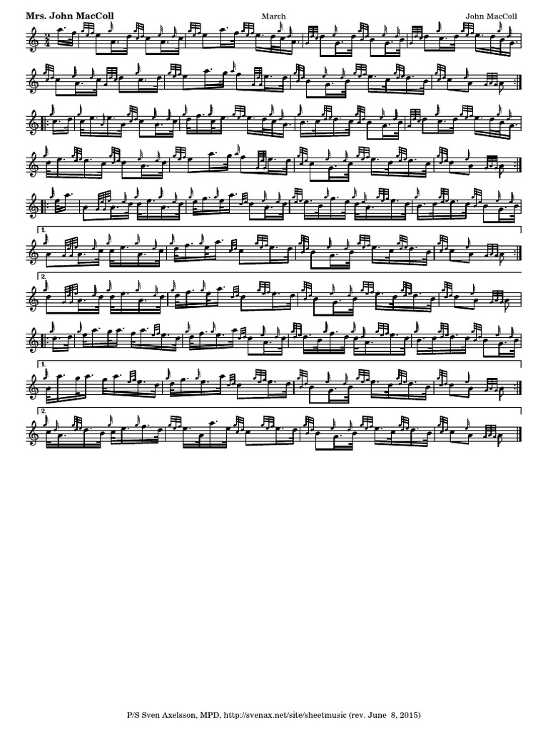 Mrs. John MacColl Sheet Music | PDF