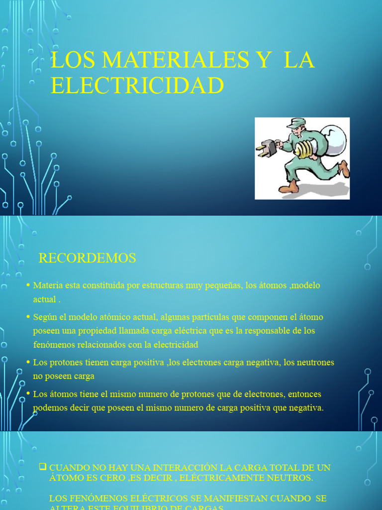 Los Materiales y La Electricidad 2 | PDF