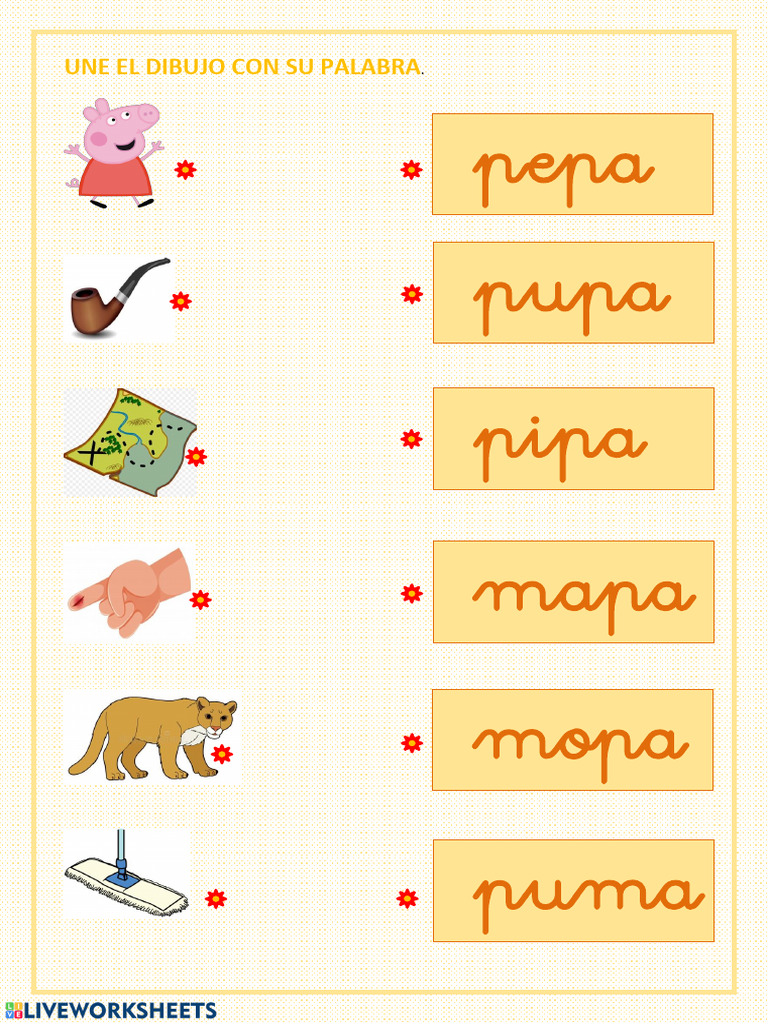 Pepa Pupa Pipa: Une El Dibujo Con Su Palabra | PDF