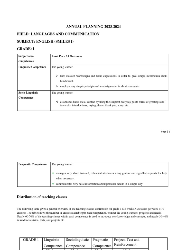 Grade 1 Smiles 1 | PDF