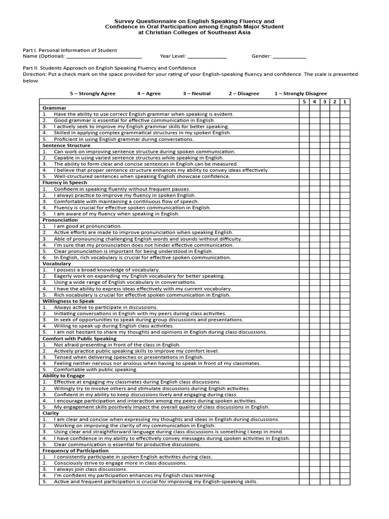 Survey Questionnaire | PDF | Career & Growth