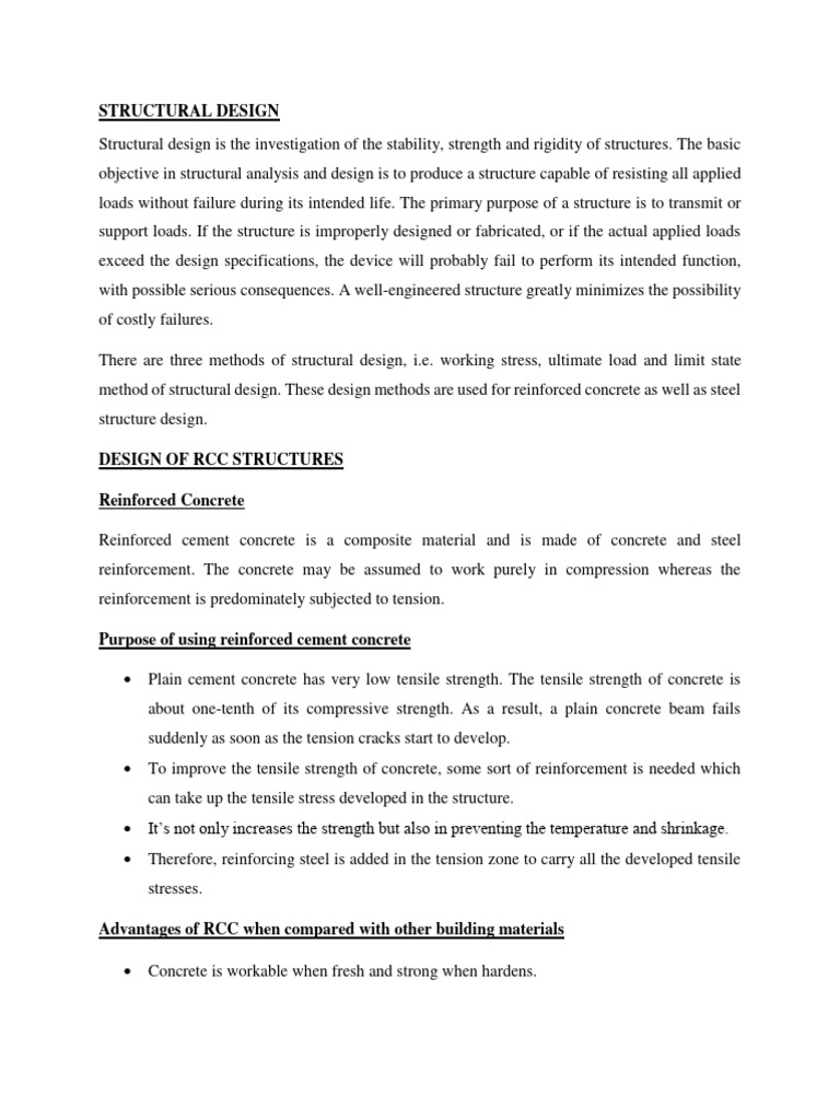 Introduction To STRUCTURAL DESIGN | PDF | Strength Of Materials | Concrete