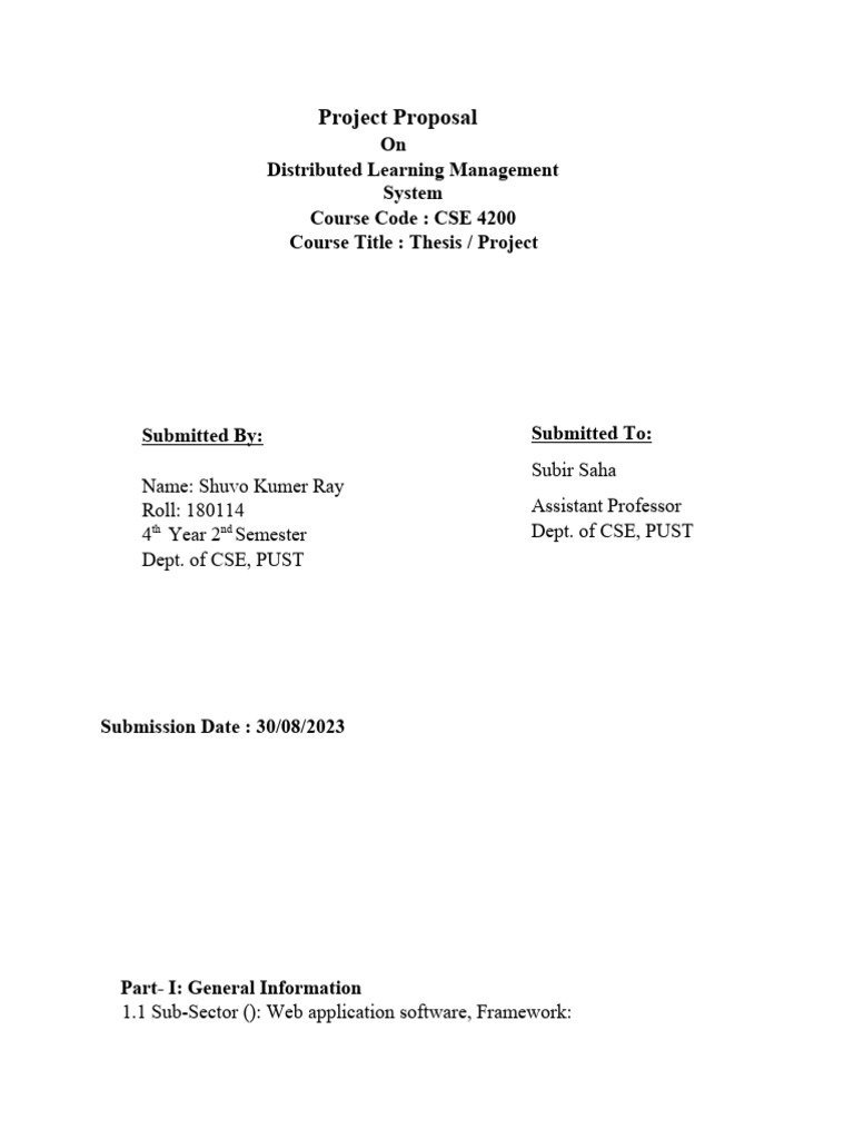 Project Proposal On Learning Management System | PDF | Databases | World Wide Web