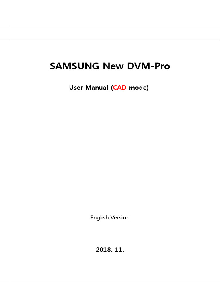 (1.user Manual) New Dvm-Pro 1.0 - Cad Mode - Eng - Ver1.1 | Download Free PDF | Auto Cad ...
