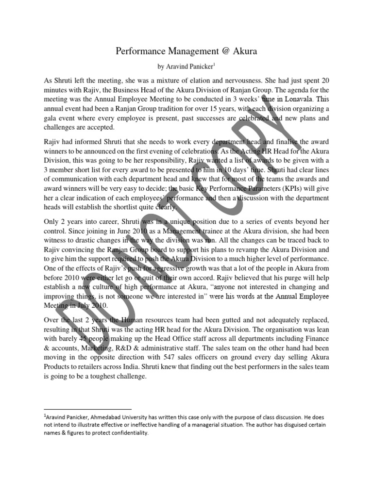 01 - Performance Management at Akura PDF | PDF | Business | Finance & Money Management