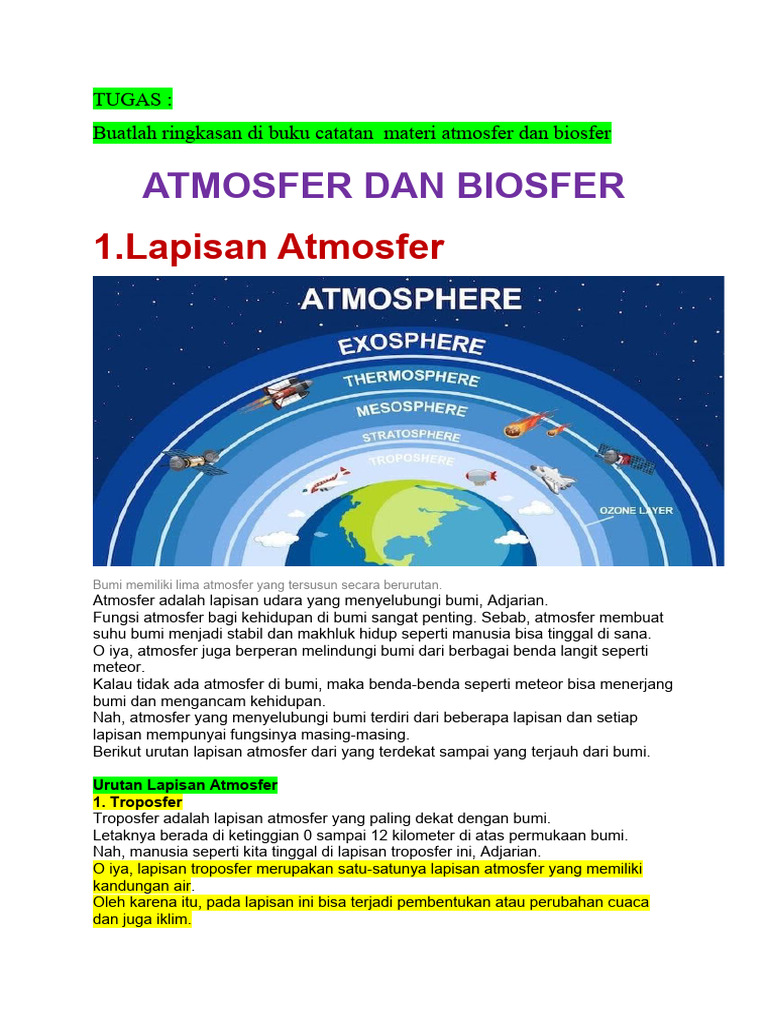 Atmosfer Dan Biosfer Oke | PDF