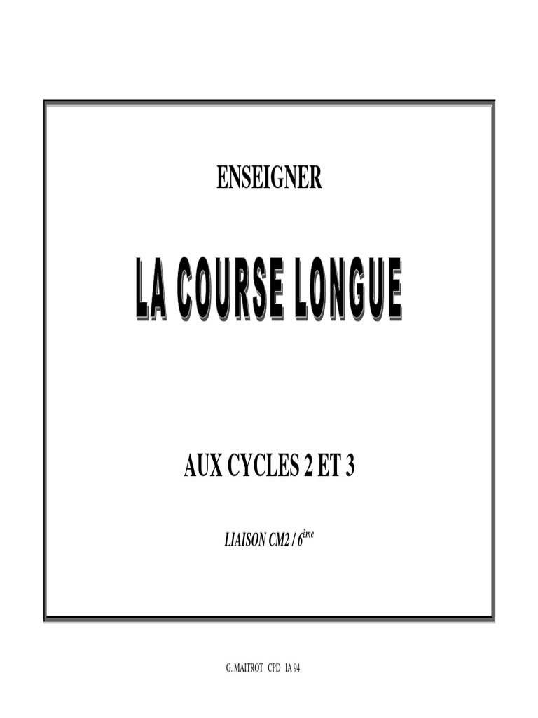 Course Longue 1 | PDF