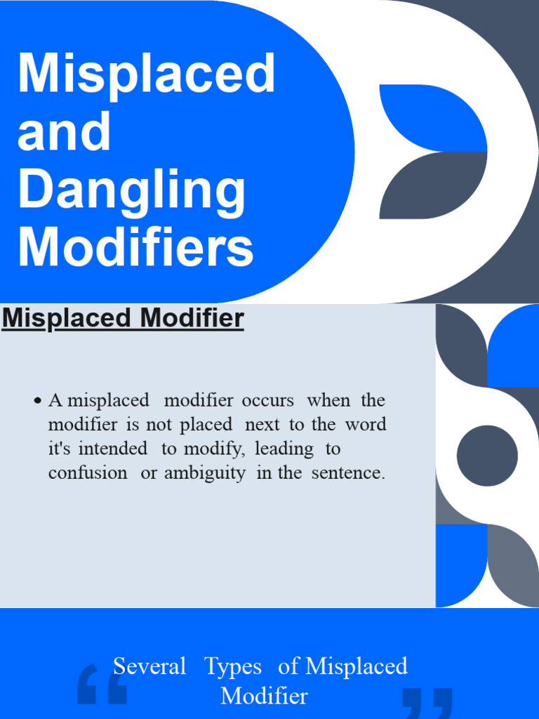 Misplaced and Dangling Modifiers Guide | PDF