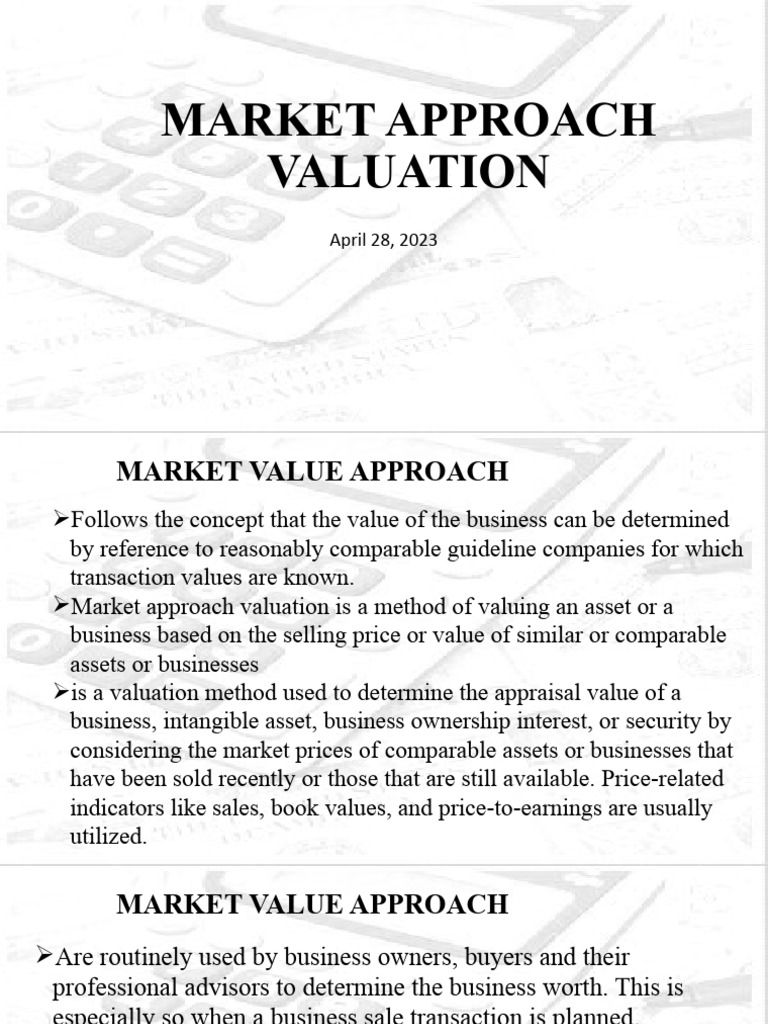 Market Approach Valuation 04.28.23 | PDF