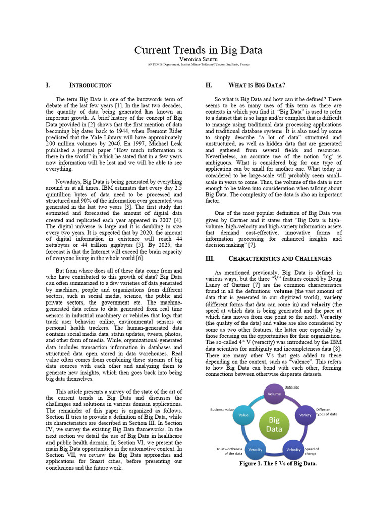 Current Trends in Big Data - V4 | PDF | Big Data | Health Care