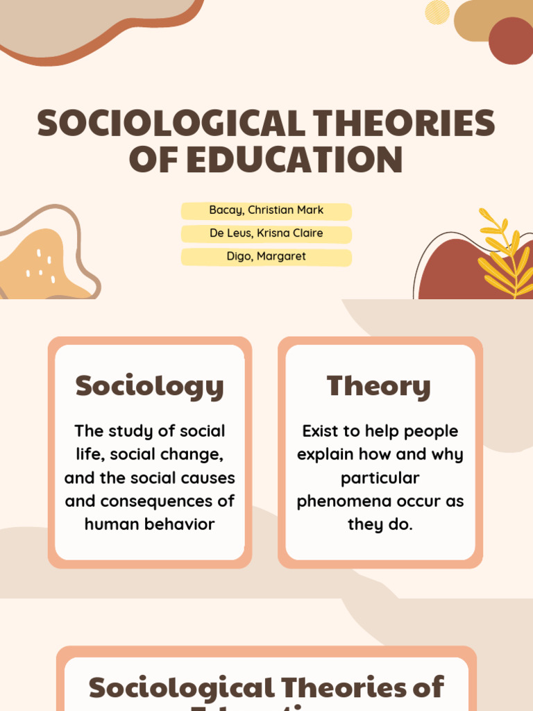EDUC-21-SOCIOLOGICAL-THEORIES-OF-EDUCATION | PDF | Sociology | Learning
