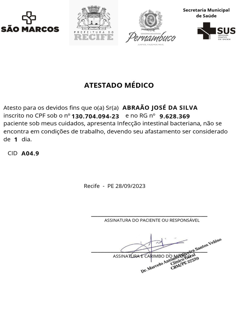 Atestado Medico - 20230927 - 221307 - 0000 | PDF