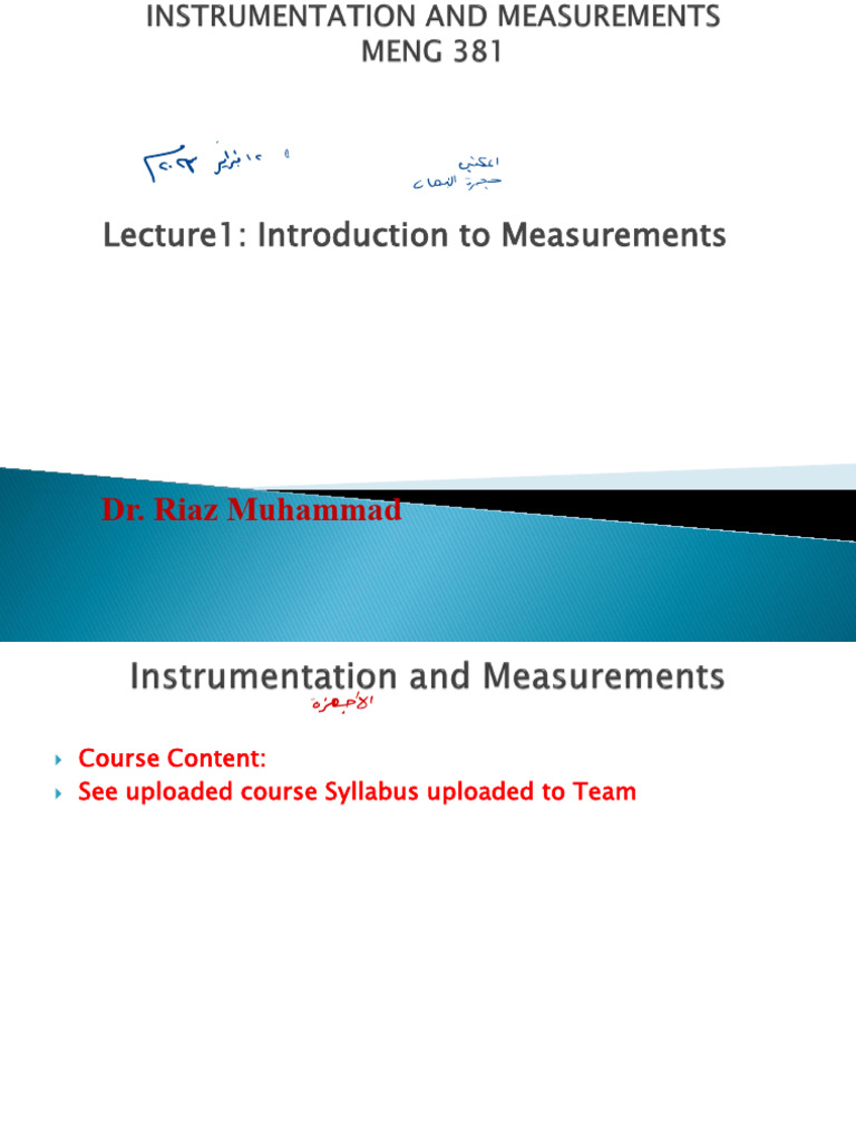 Lecture I-Chapter 01 Intro - To Measurement | PDF | Accuracy And Precision | Measurement