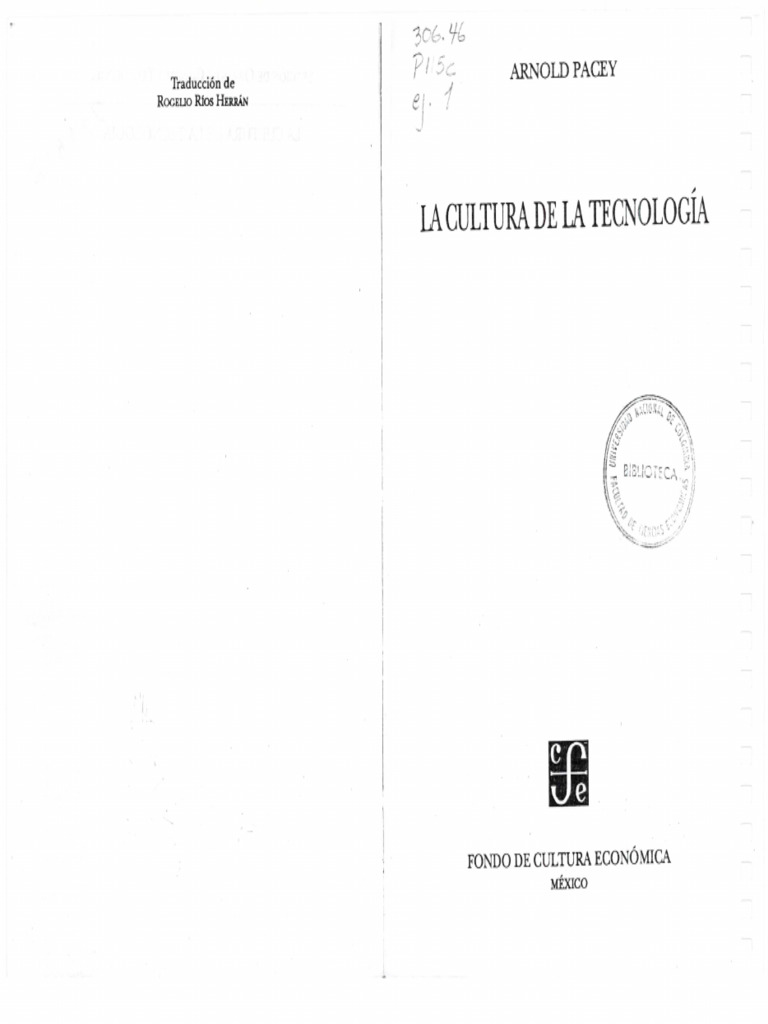 LIBRO Pacey, Arnold - La Cultura de La Tecnología | PDF