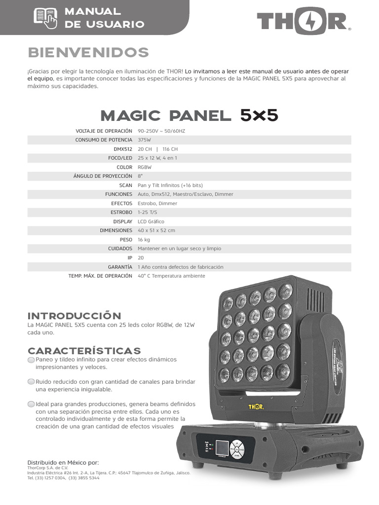 Manual Magic Panel 5x5 | PDF