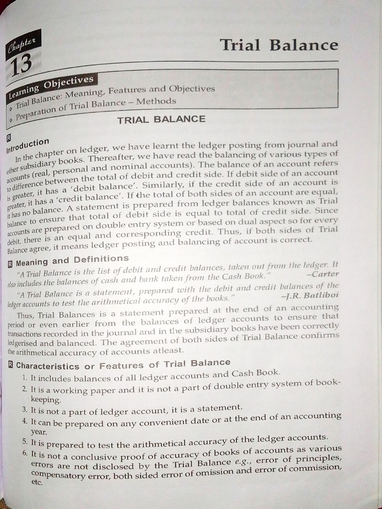 Ch-13 (Trial Balance) | PDF